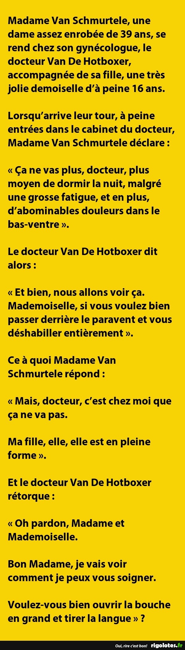 Madame Van Schmurtele,.. - Blagues et les meilleures images drôles!